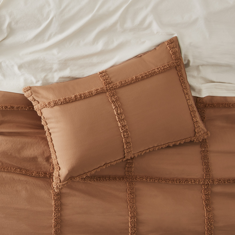 Cruz Earth Check Quilt Cover Set + Separates | Adairs