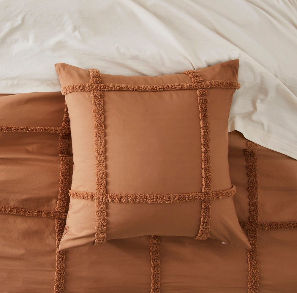 Cruz Earth Check Quilt Cover Set + Separates | Adairs