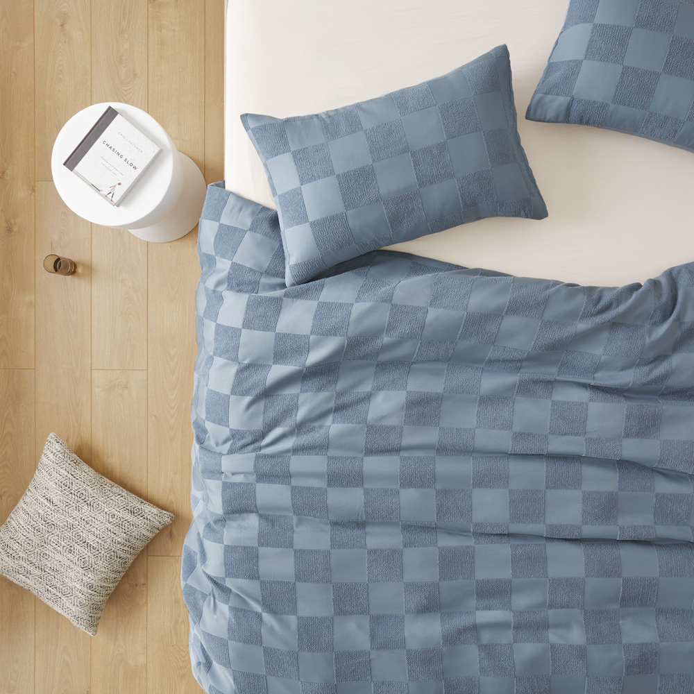 Checkerboard Denim Quilt Cover Set + Separates | Adairs