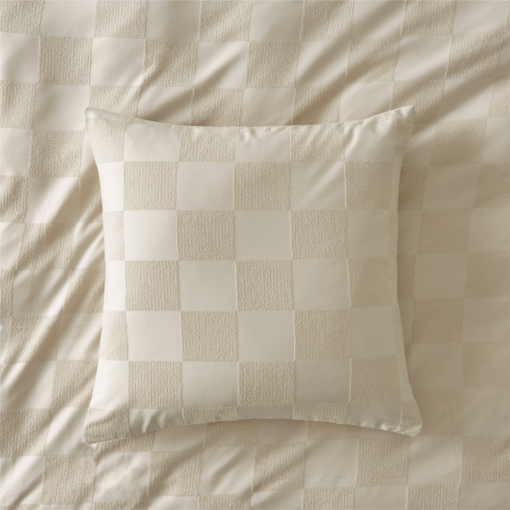 Checkerboard Natural Quilt Cover Set + Separates | Adairs