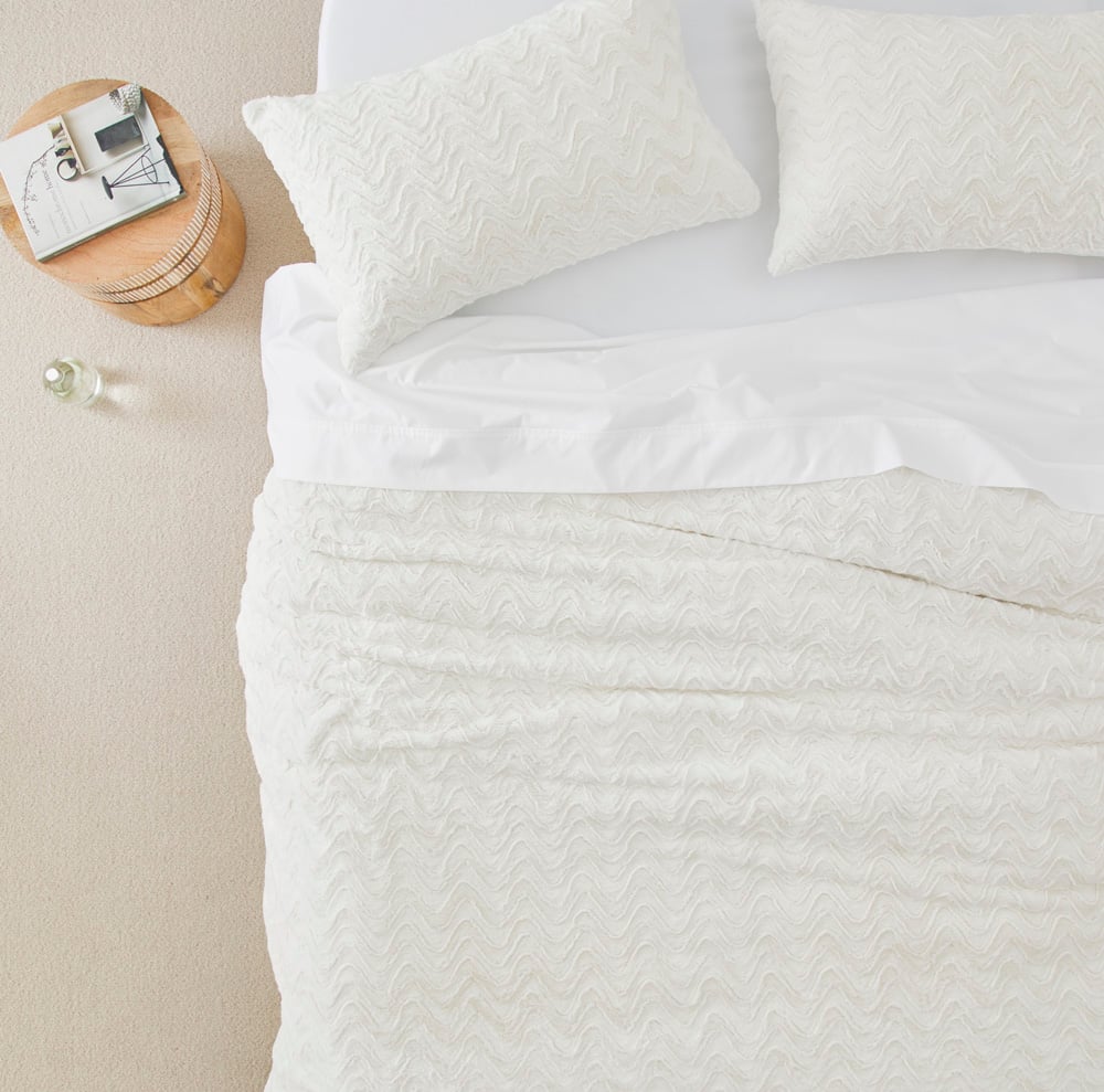 Wave Natural Fur Quilt Cover Set | Adairs