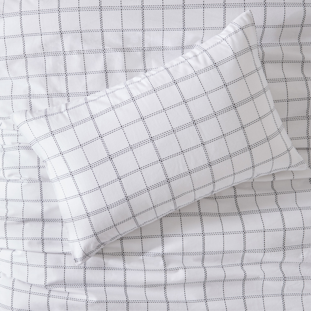 Toby Check White Quilt Cover Set | Adairs