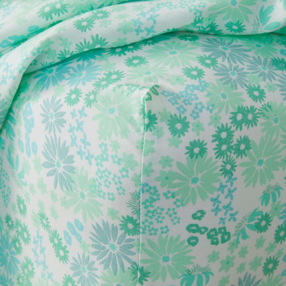 Blue Floral Printed Percale Sheet Set | Adairs