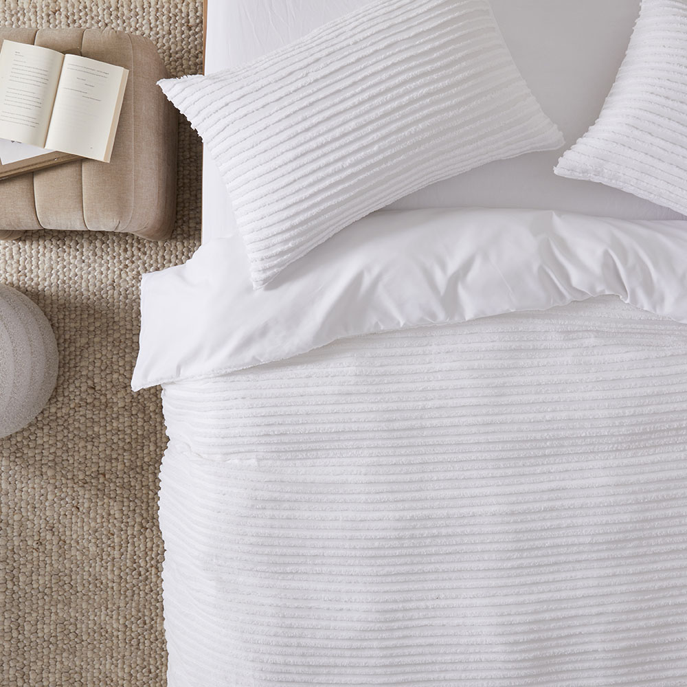 Merricks White Tufted Quilt Cover Set | Adairs