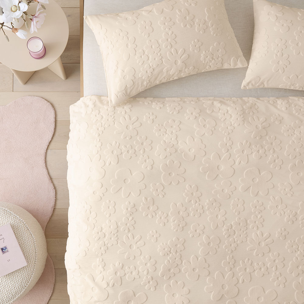 Daisy Ivory Tufted Quilt Cover Set | Adairs