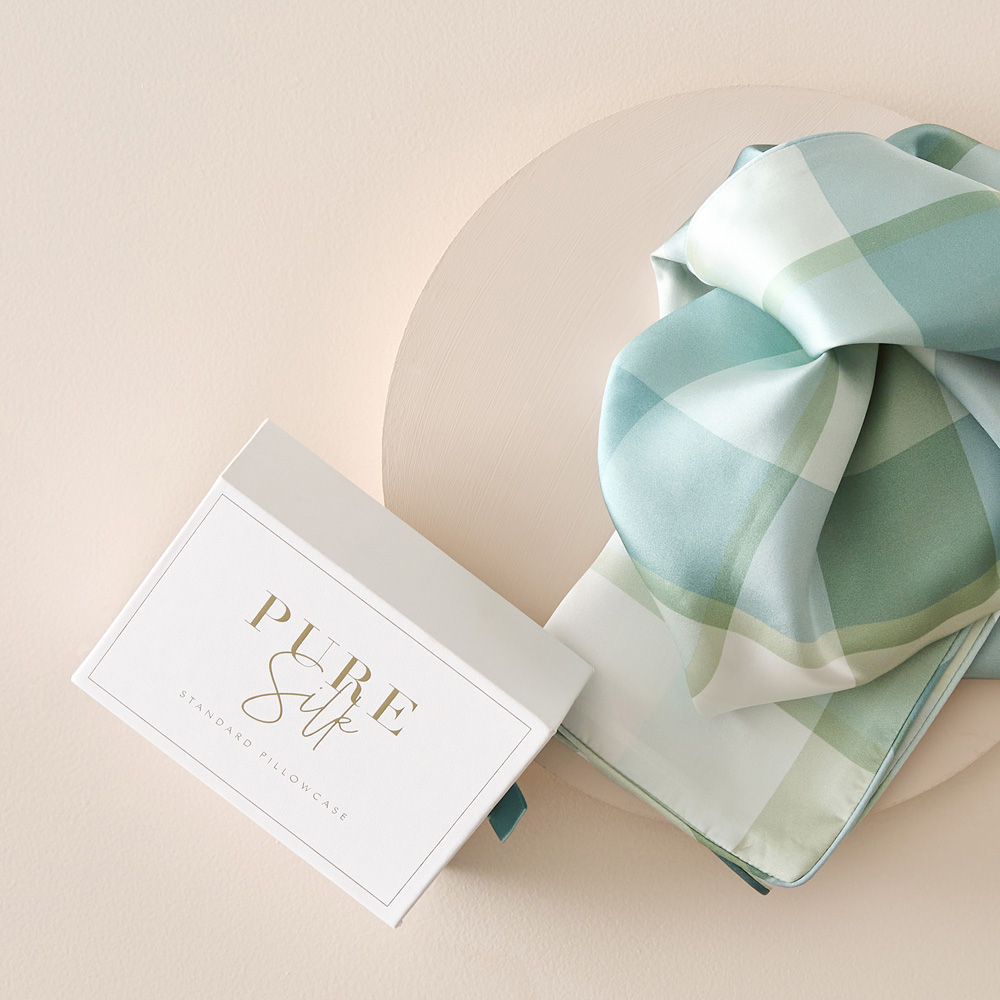 Pure Silk Forest Check Printed Pillowcase | Adairs