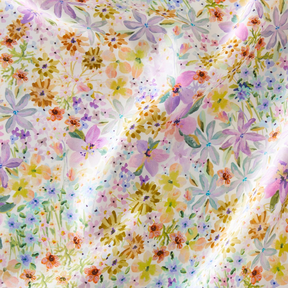 Sienna Floral & Stripe Pure Silk Printed Pillowcase | Adairs