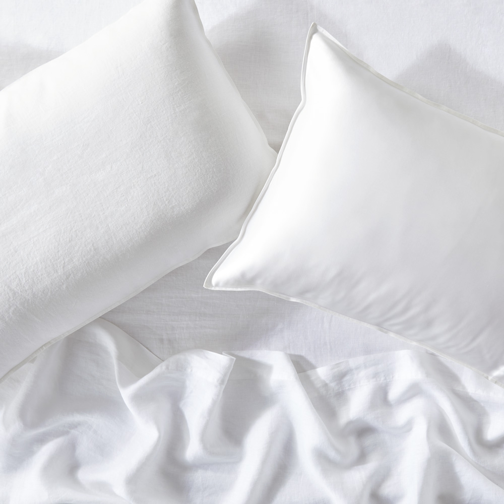 Vintage Washed Linen Silk White Pillowcase Pair | Adairs
