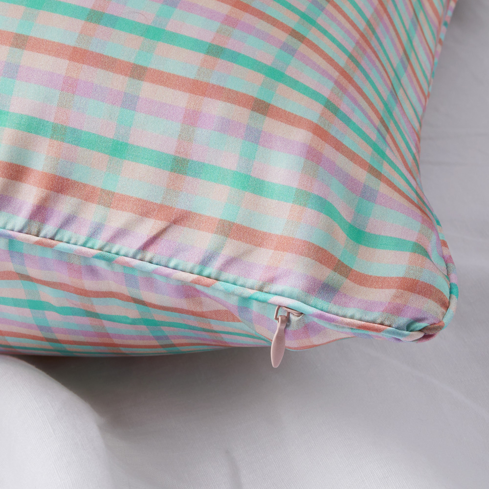 Bright Check Pure Silk Printed Pillowcase | Adairs