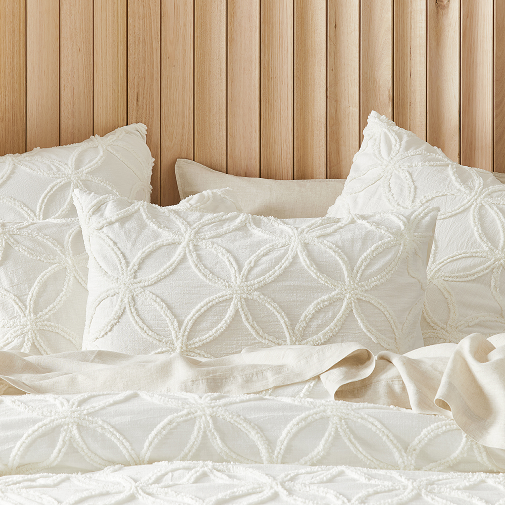 Barossa Tufted Off White Quilt Cover Separates | Adairs