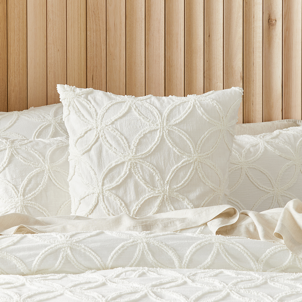 Barossa Tufted Off White Quilt Cover Separates | Adairs