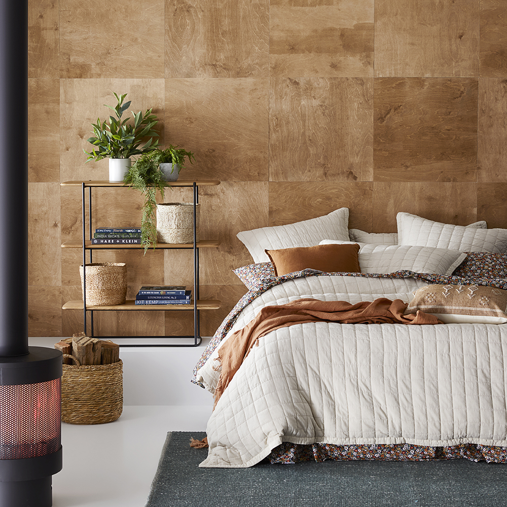 Mosman Sand Quilted Quilt Cover | Bedroom | Adairs