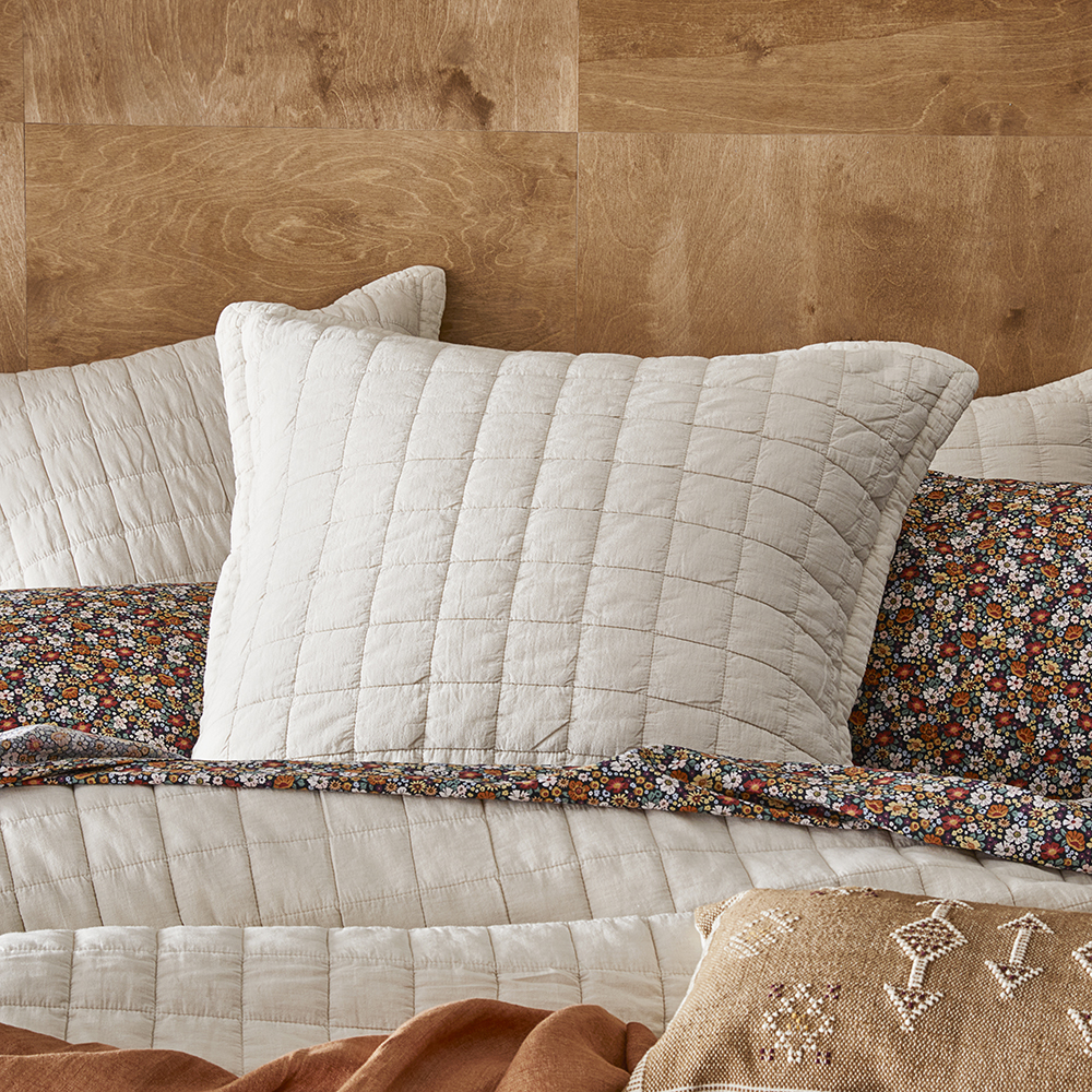 Mosman Sand Quilted Quilt Cover | Bedroom | Adairs
