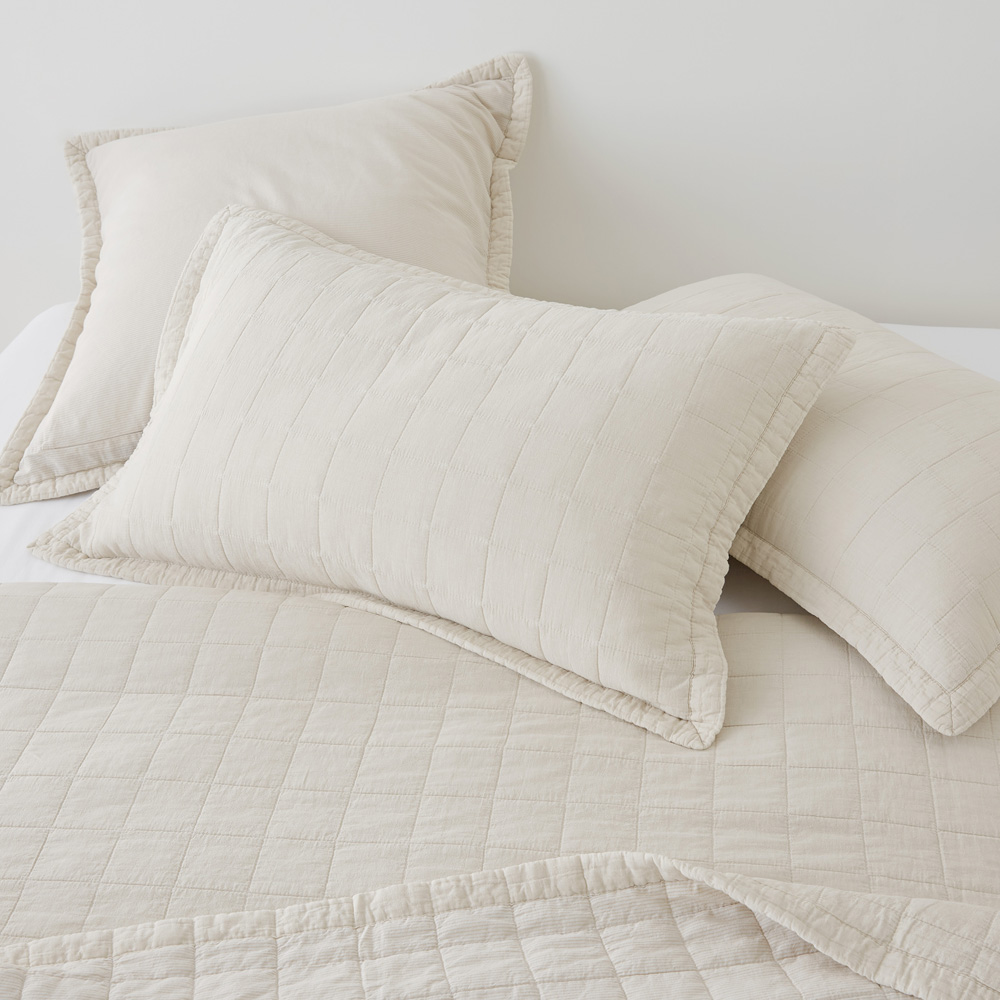Mosman Sand Quilted Pillowcase | Bedroom | Adairs