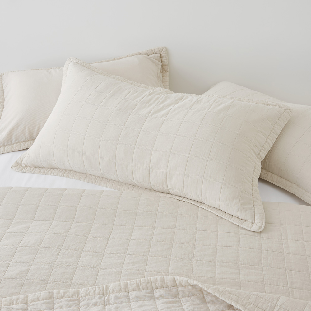 Mosman Sand Quilted Quilt Cover | Bedroom | Adairs