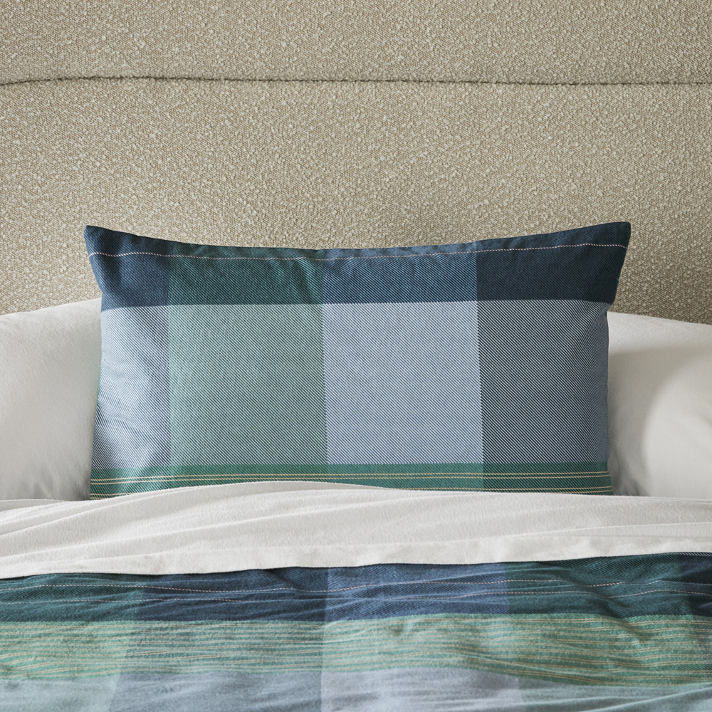 Flannelette Navy Oban Check Printed Quilt Cover Set | Adairs