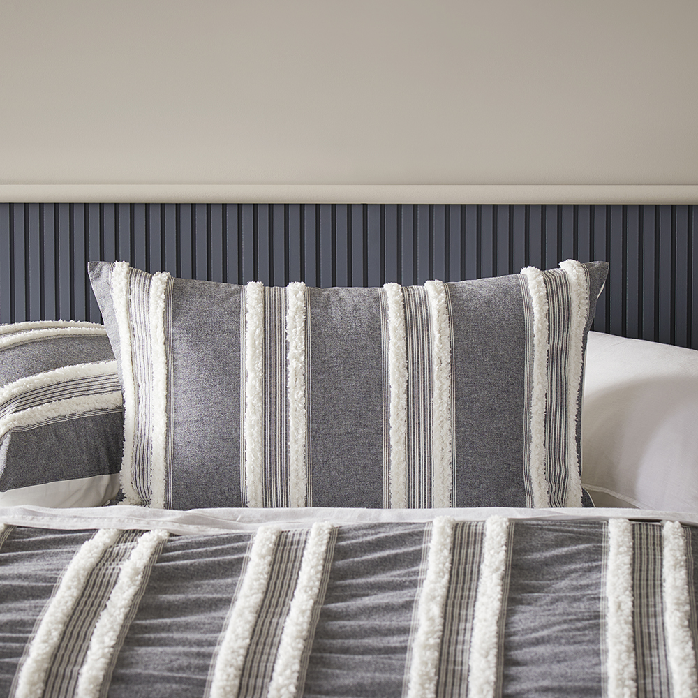 Taylor Grey Tufted Quilt Cover Pillowcases | Adairs