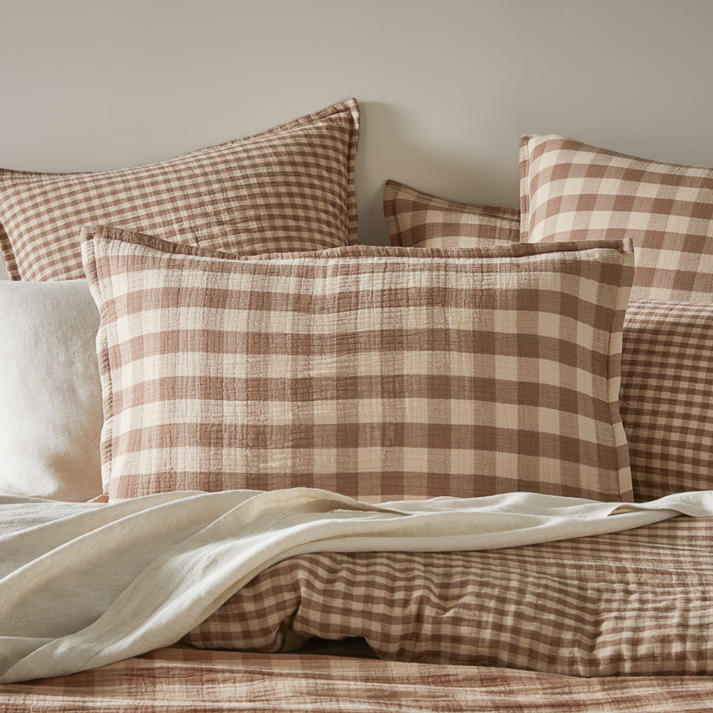 New York Cappuccino Check Quilt Cover Separates | Adairs