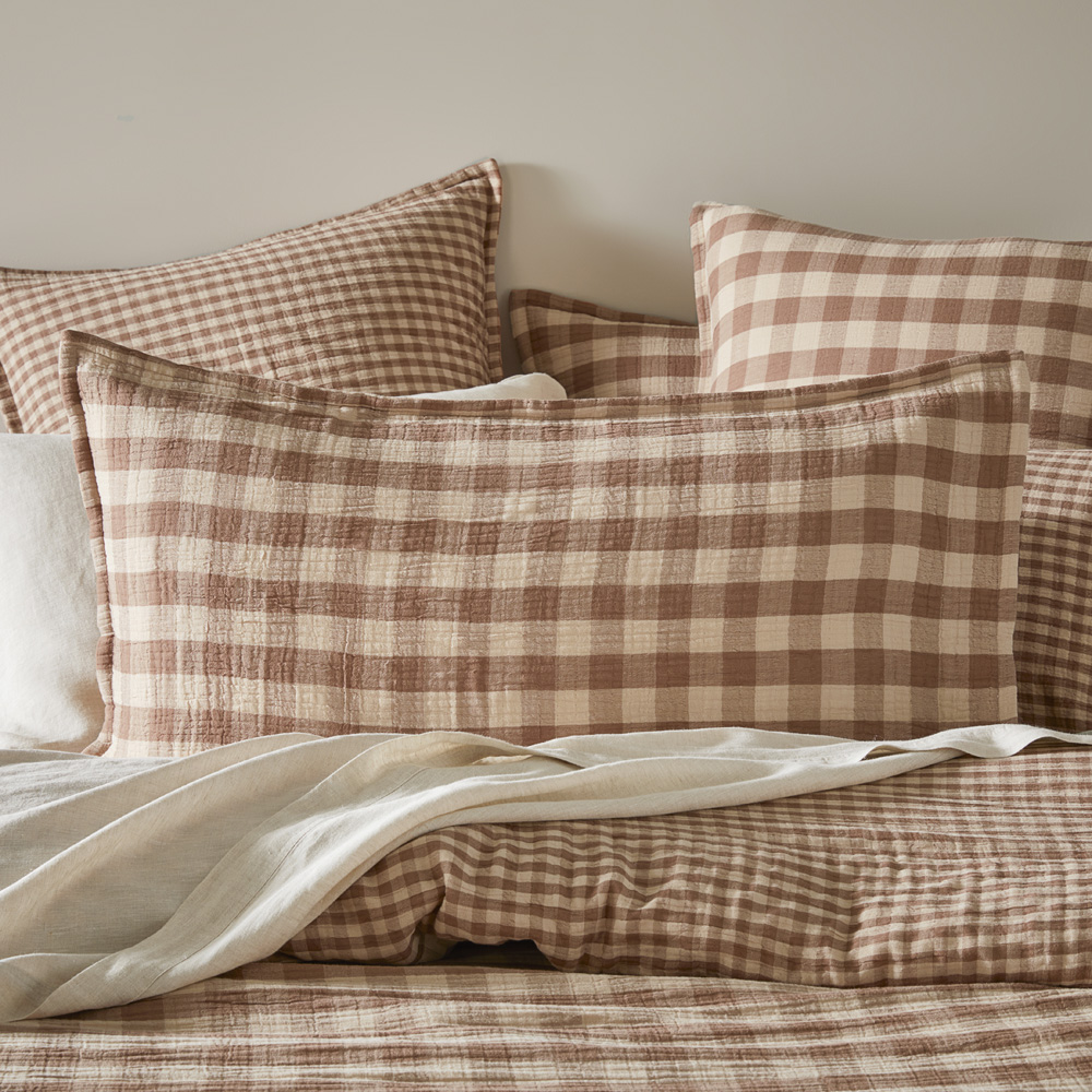 New York Cappuccino Check Quilt Cover Separates | Adairs