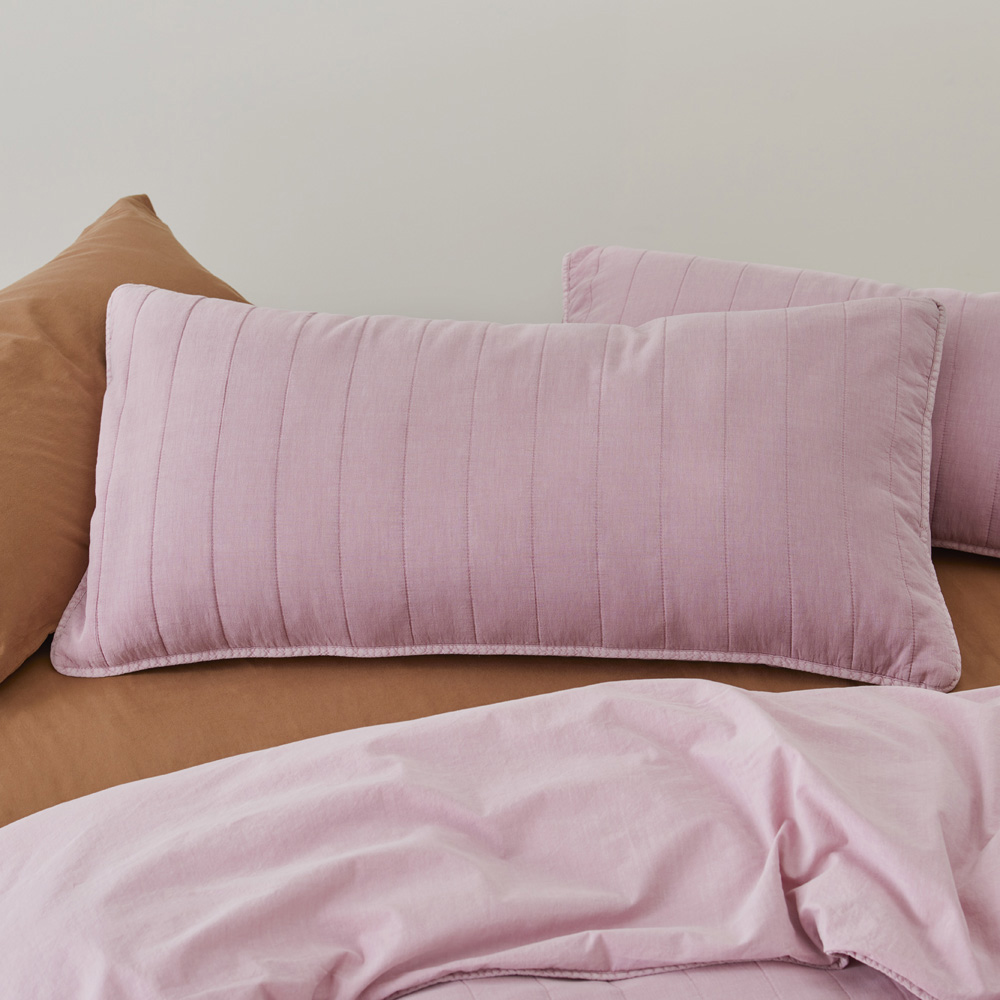 Bronte Quilted Mauve Quilt Cover Separates | Adairs