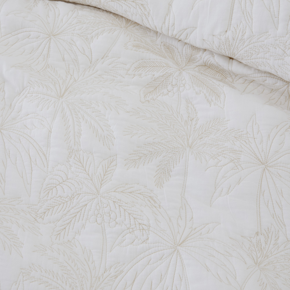 Coconut Palm Natural Quilted Quilt Cover Separates | Adairs