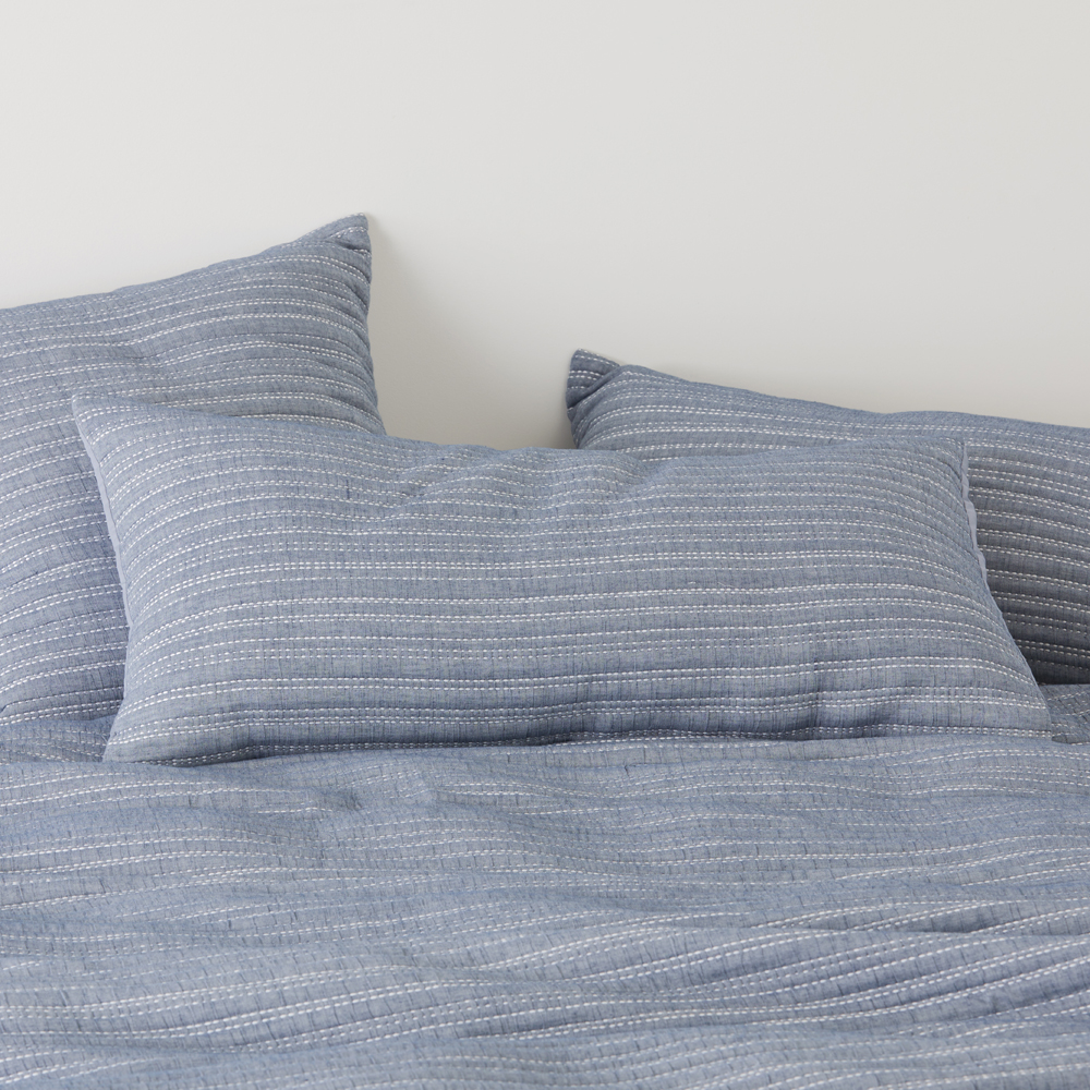 Hayman Chambray Quilted Quilt Cover Set + Separates | Adairs
