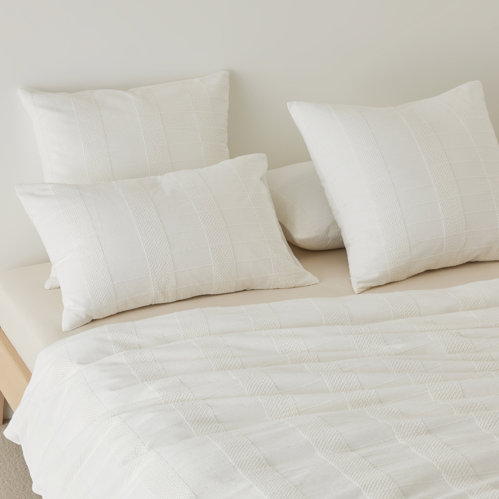Hervey Off White Quilt Cover Set + Separates | Adairs