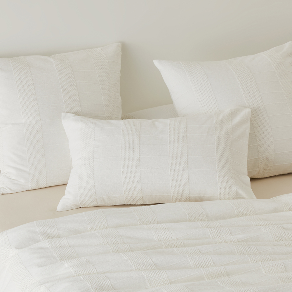 Hervey Off White Quilt Cover Set + Separates | Adairs