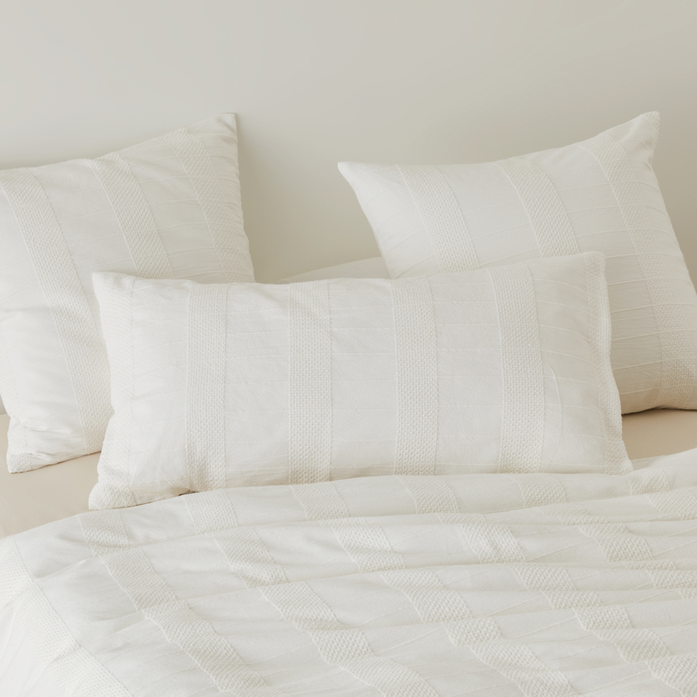 Hervey Off White Quilt Cover Set + Separates | Adairs