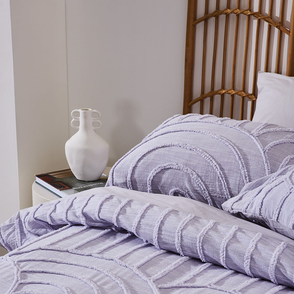 Archie Tufted Lilac Quilt Cover Separates | Adairs