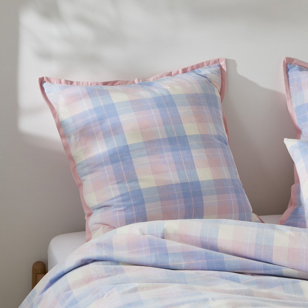 Rylee Blue Check Corduroy Quilt Cover Set + Separates | Adairs