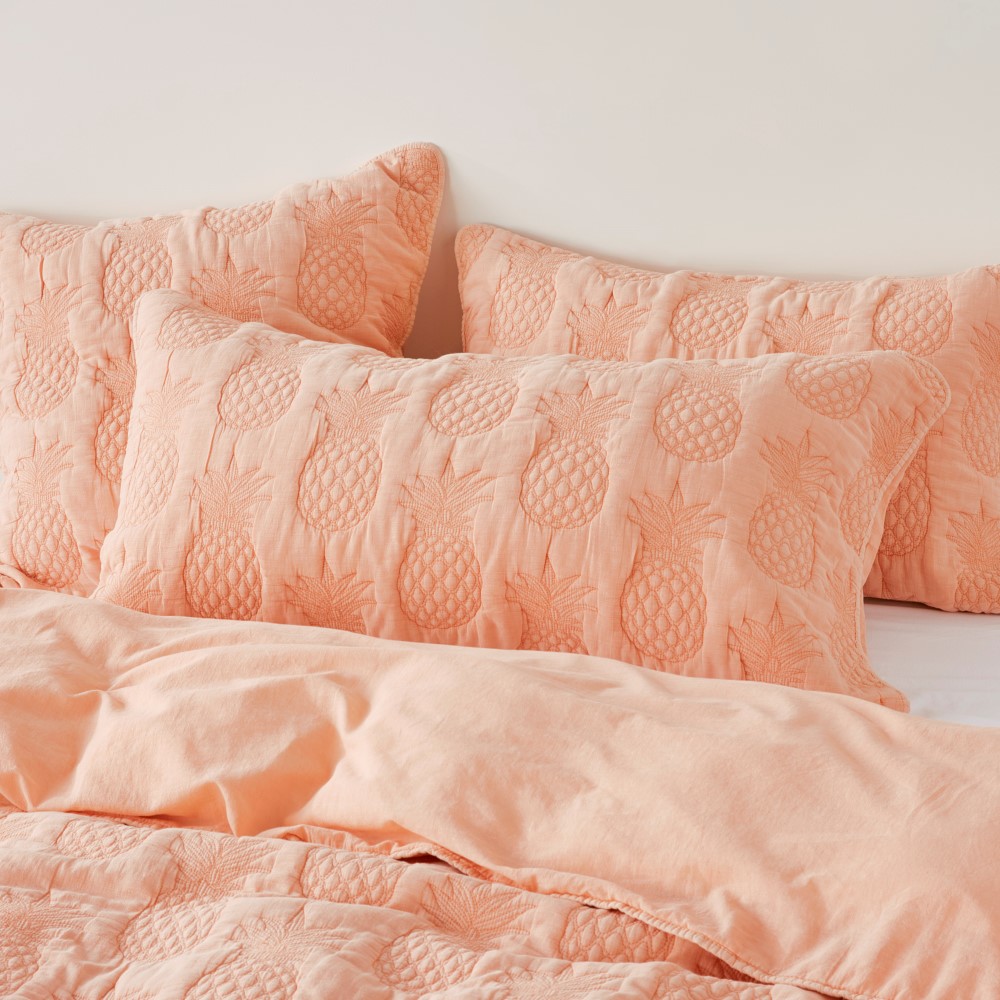 Mimosa Apricot Quilted Quilt Cover Separates | Adairs