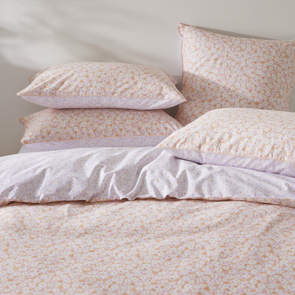Daisy Meadow Peach Quilt Cover Set + Separates | Adairs