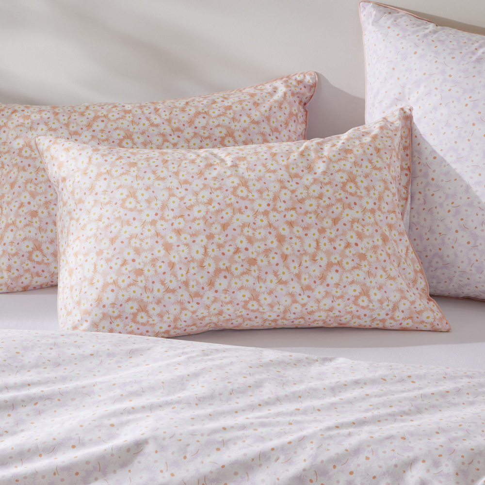 Daisy Meadow Peach Quilt Cover Set + Separates | Adairs