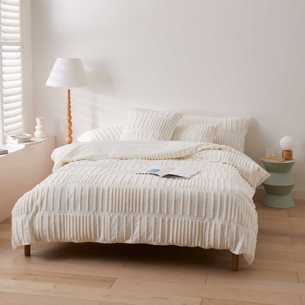 Cody White Tufted Quilt Cover Separates | Adairs