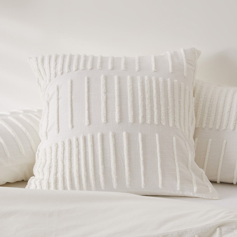 Cody White Tufted Pillowcases | Adairs