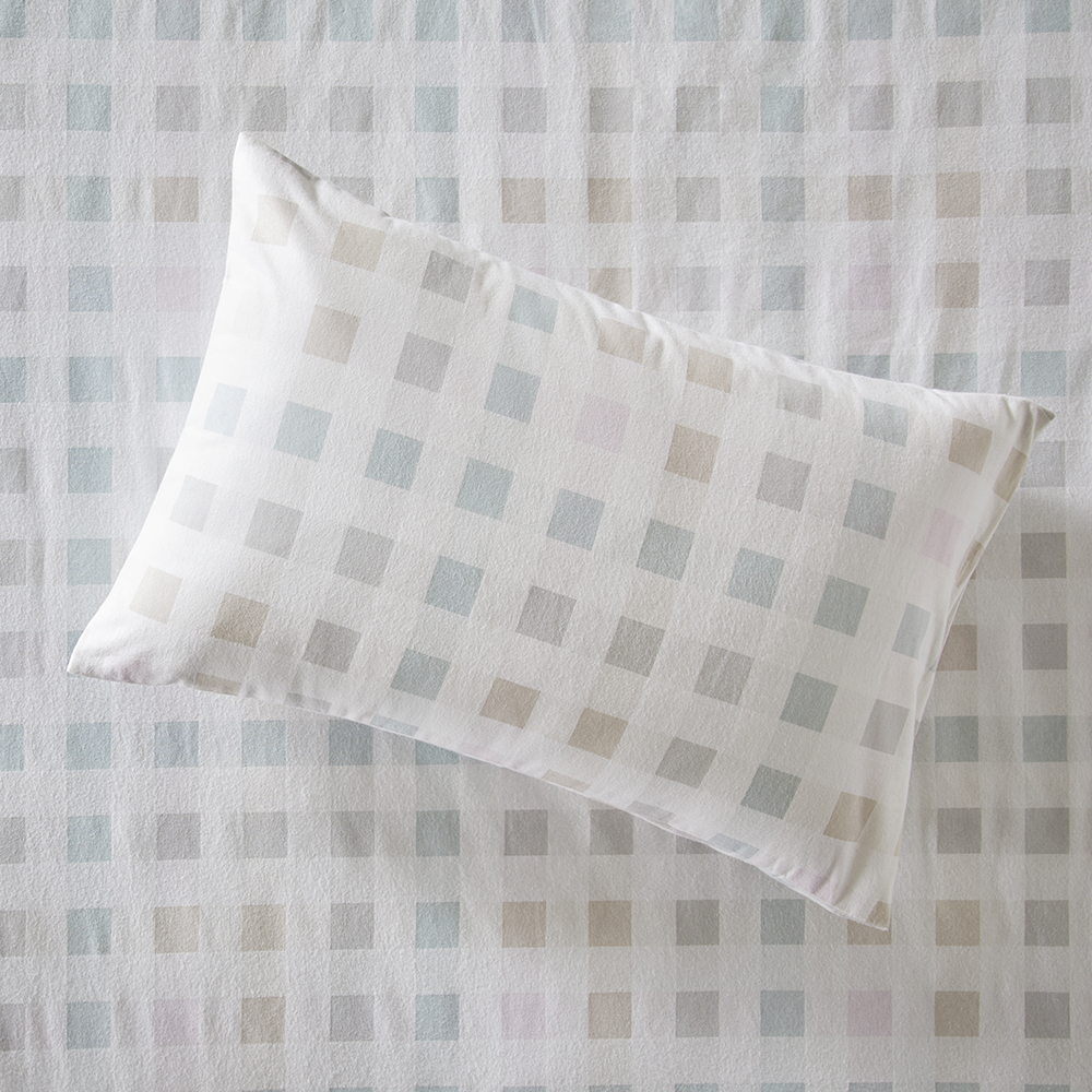 Flannelette Printed Natural Check Sheet Separates | Adairs