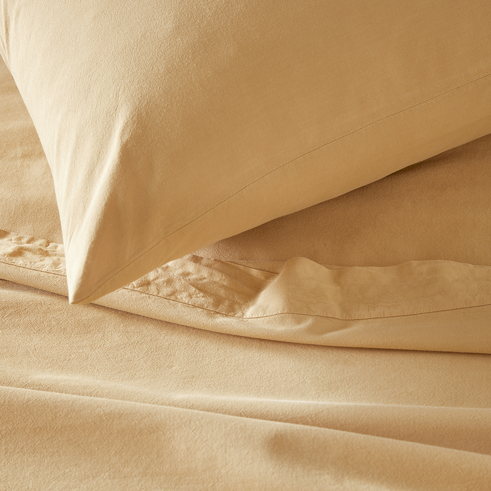 Stonewashed Cotton Gold Sheet Separates | Adairs