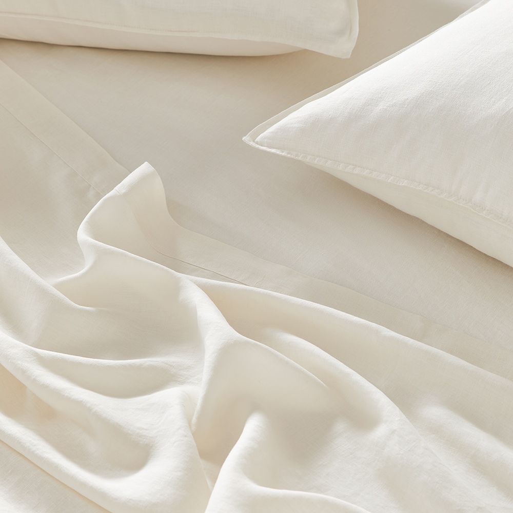 Vintage Washed Linen Pearl Sheet Separates | Adairs