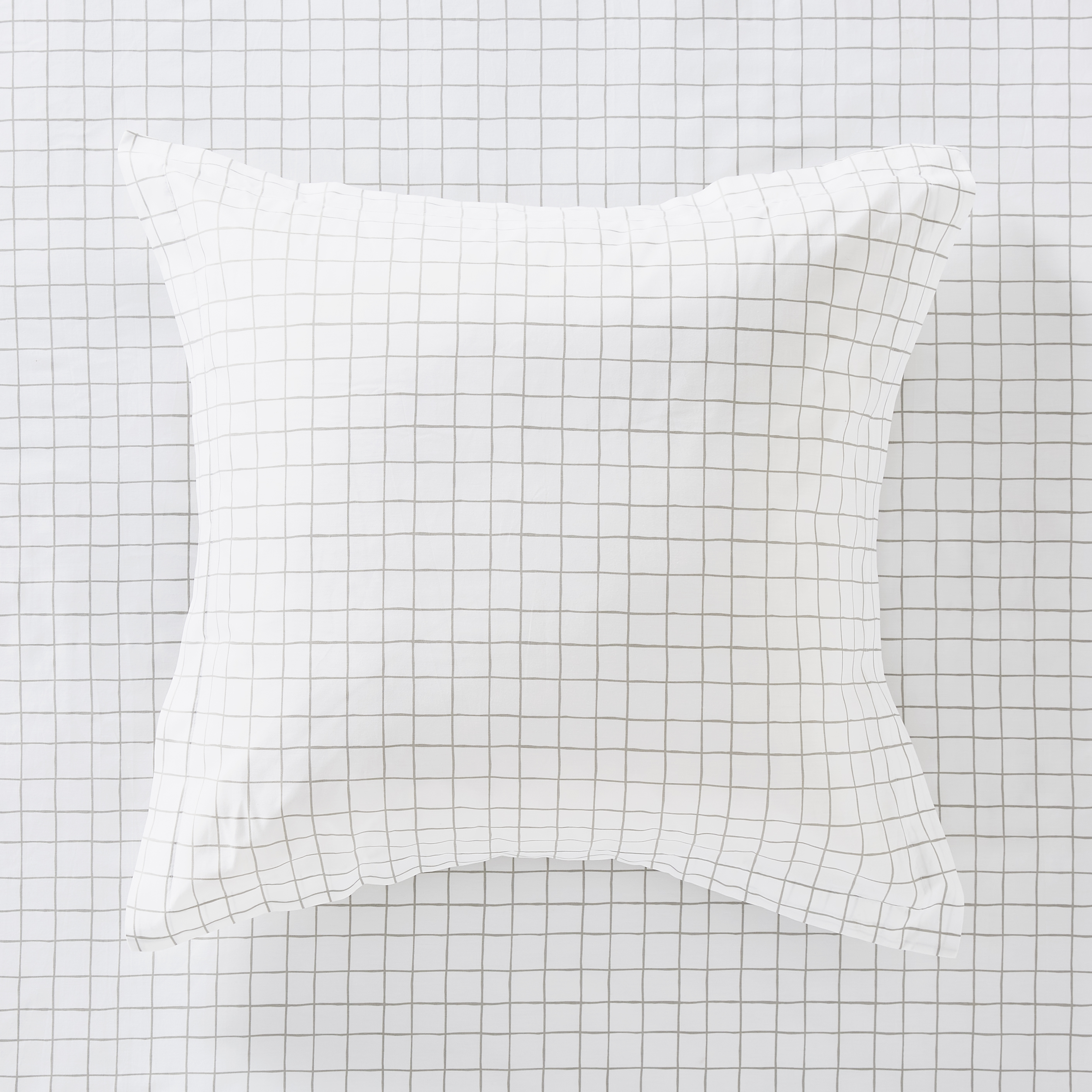 1500TC Brooklyn Printed Silver Grid Sheet Separates | Adairs