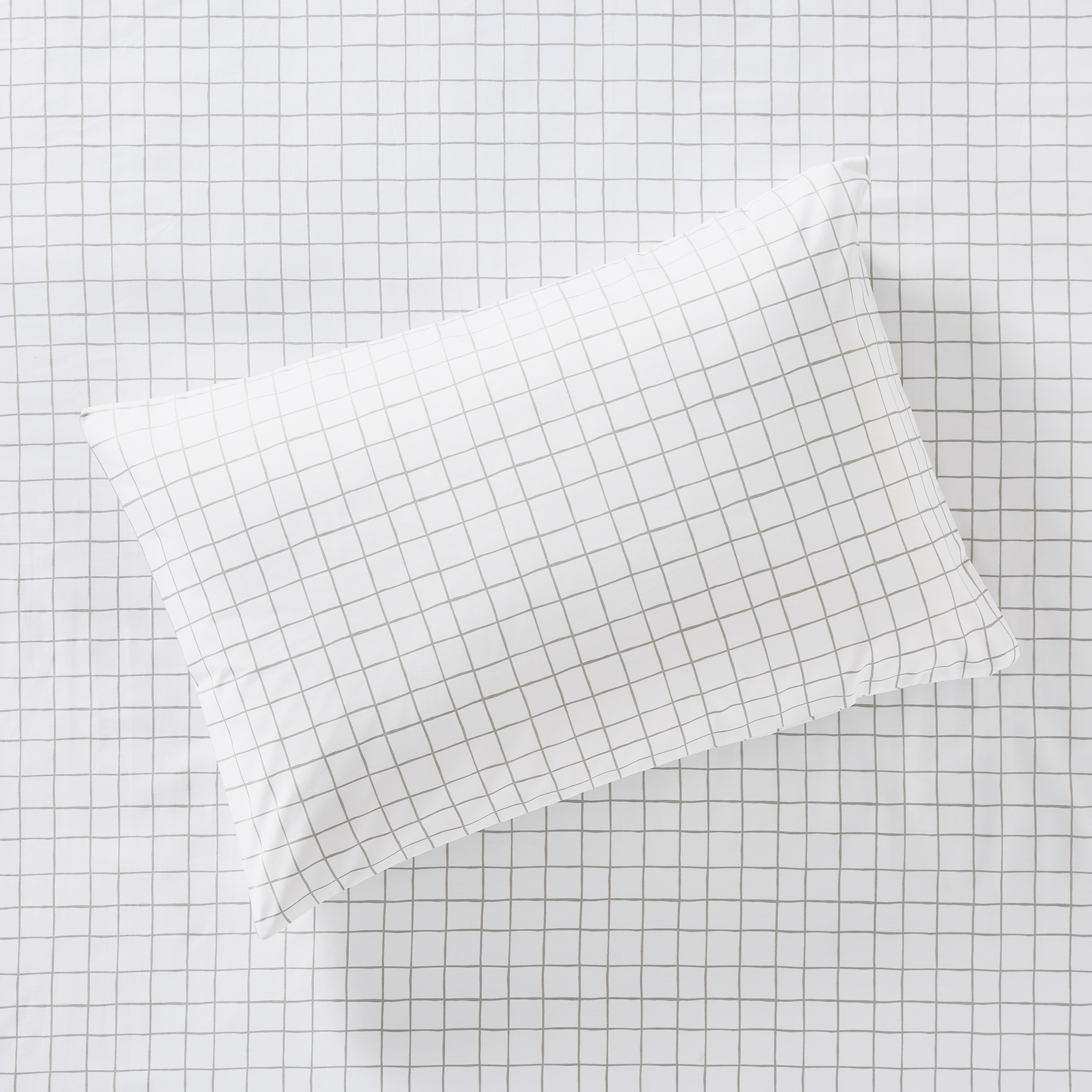1500TC Brooklyn Printed Silver Grid Sheet Set | Adairs