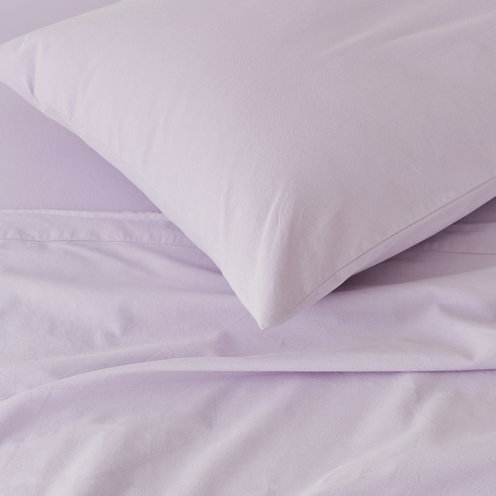 Stonewashed Cotton Lilac Sheet Separates | Adairs