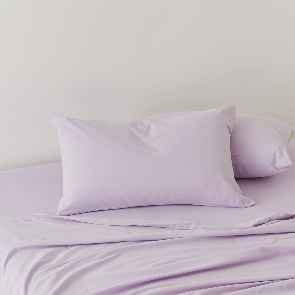 Stonewashed Cotton Lilac Sheet Separates | Adairs