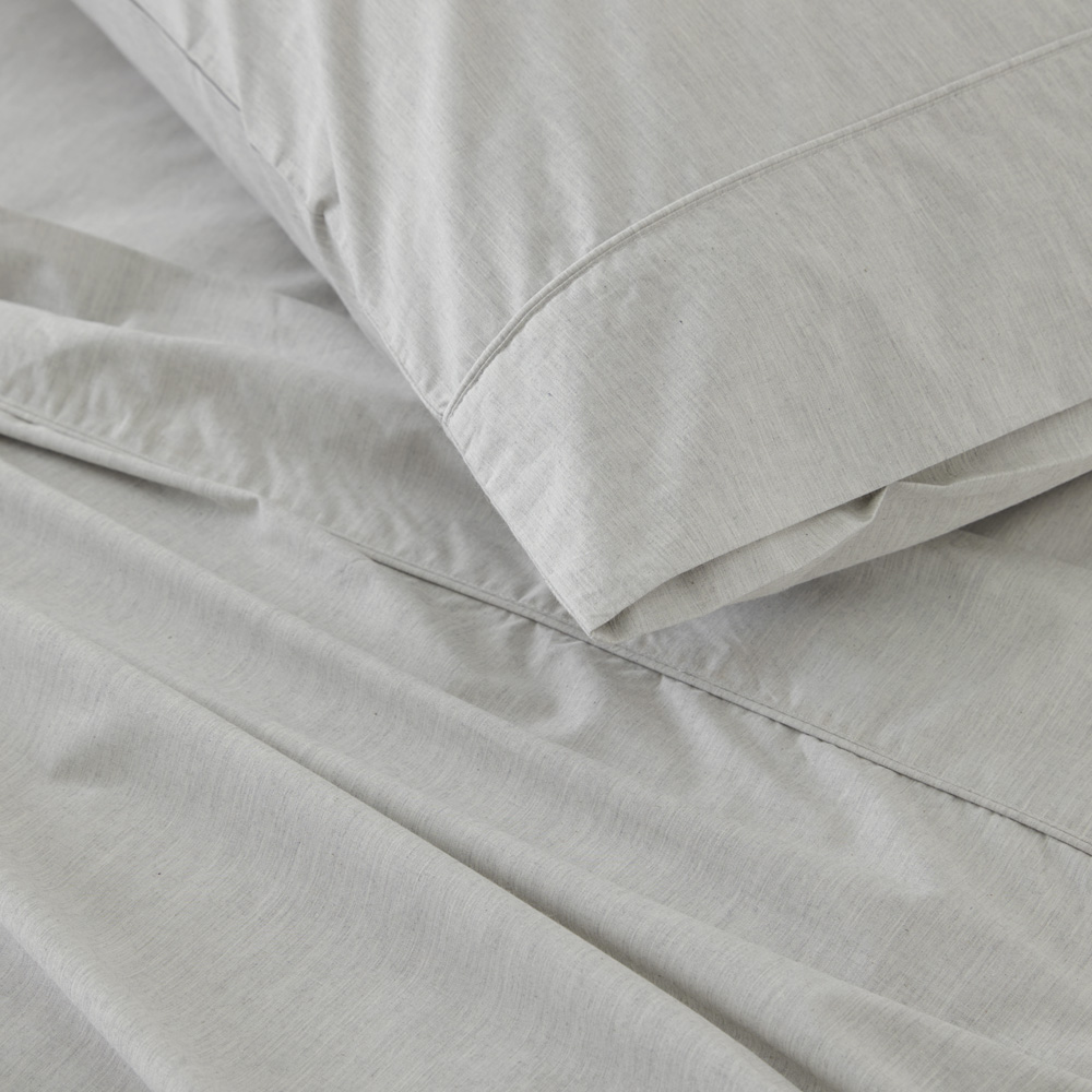 Fresh Yarn Dyed Grey Marle Sheet Set | Adairs