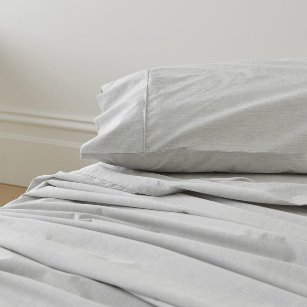Fresh Yarn Dyed Grey Marle Sheet Set | Adairs