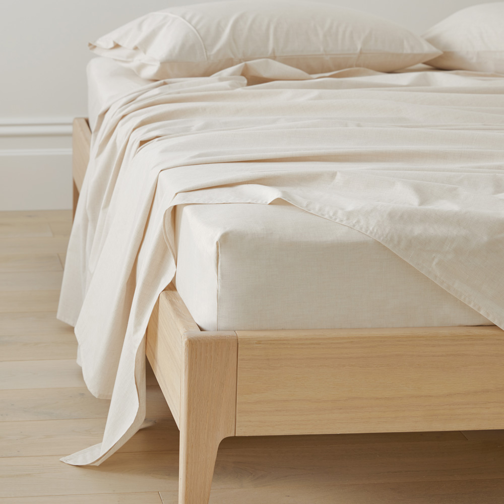 Fresh Yarn Dyed Natural Marle Sheet Set | Adairs