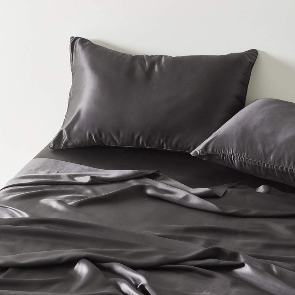 Pure Silk Black Sheet Set | Adairs