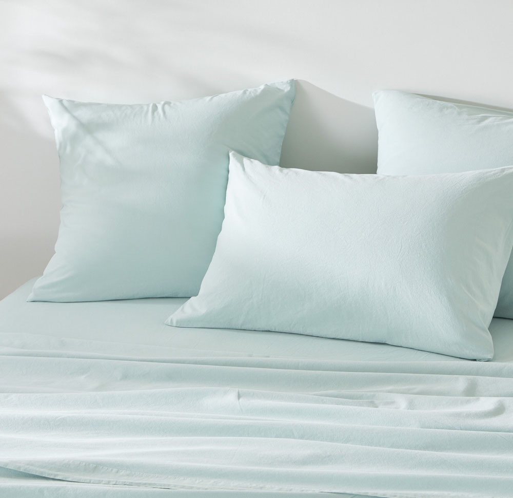 Stonewashed Cotton Mint Sheet Separates | Adairs