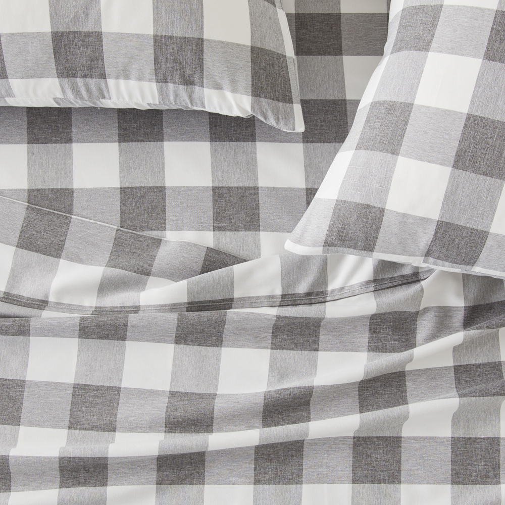 Phoenix Grey Check Printed Sheet Set | Adairs