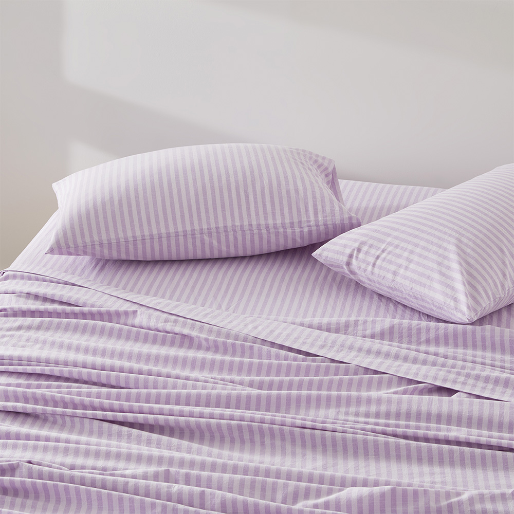 Carrie Lilac Stripe Sheet Set | Adairs